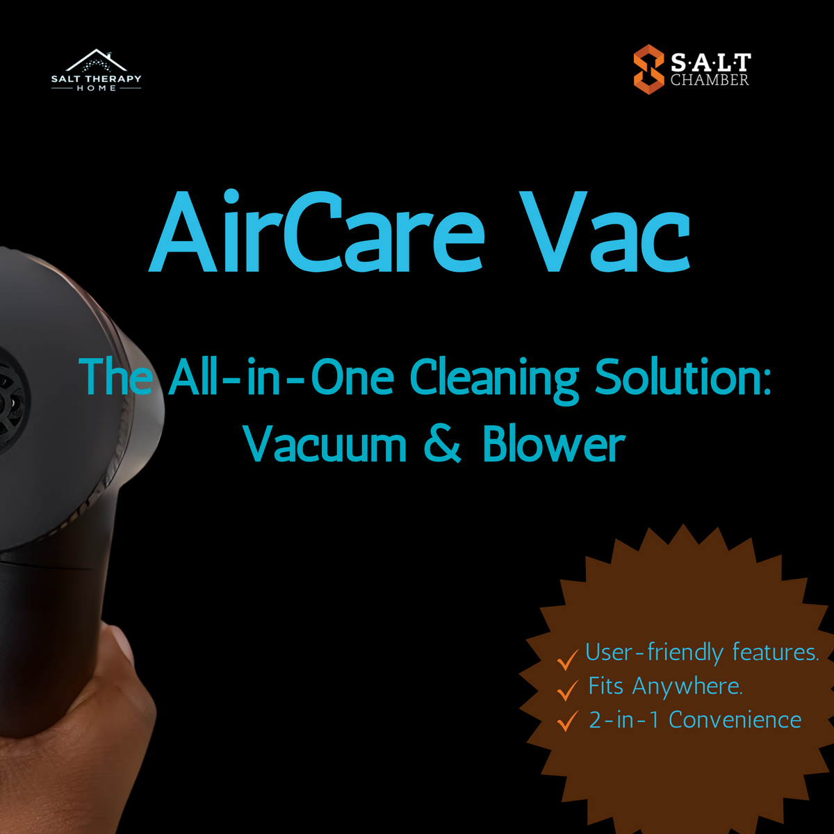AirCare Vac -Vacuum and Duster for Sale | SALT Therapy Home